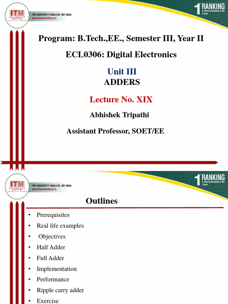 Adder | PDF | Digital Electronics | Electrical Engineering