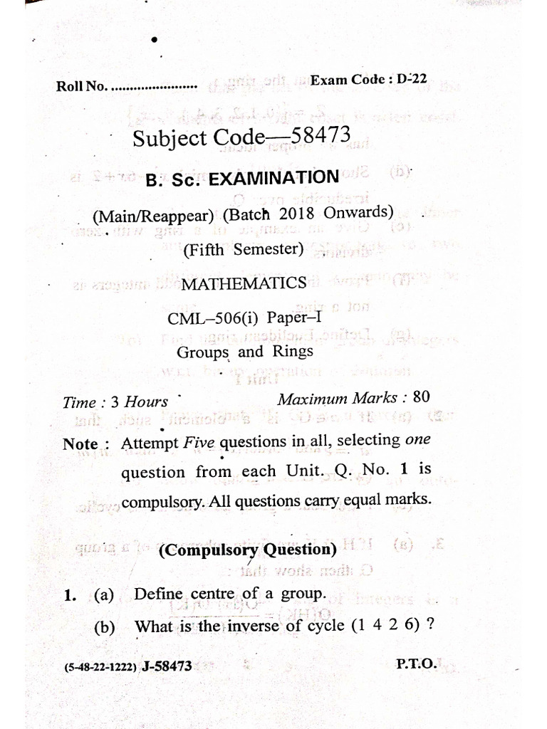 Groups and Rings D22 | PDF