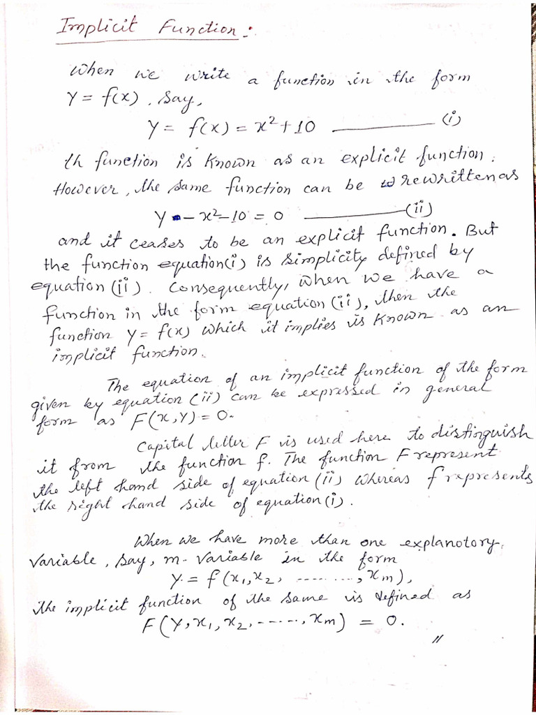 implicit function | PDF implicit function | PDF