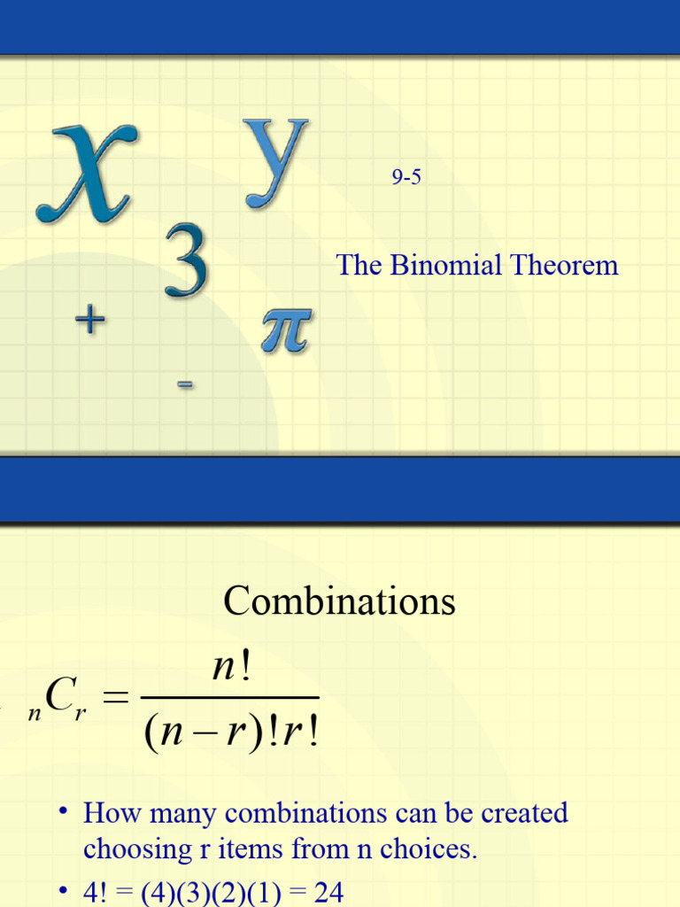 The Binomial Theorem | PDF | Algebra | Combinatorics
