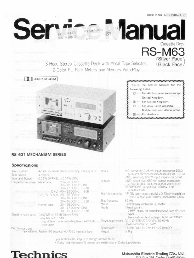 Technics rs-m63 | PDF
