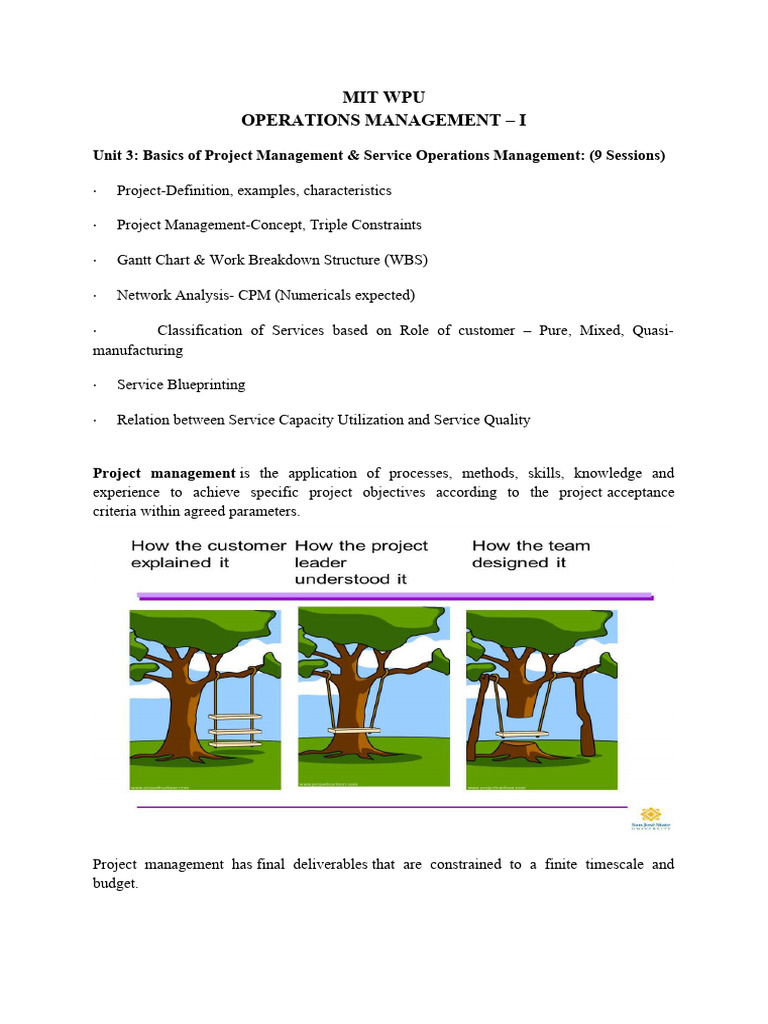 Basics of Project Management & Service Operations Management | PDF ...