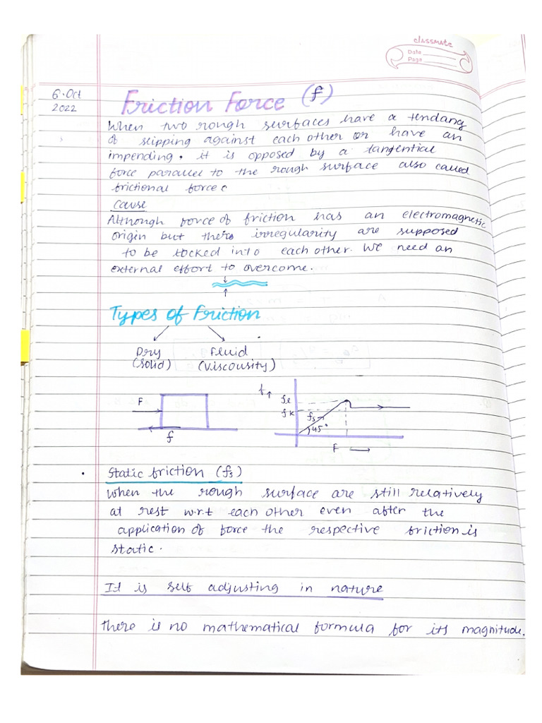 Friction Notes Allen | PDF