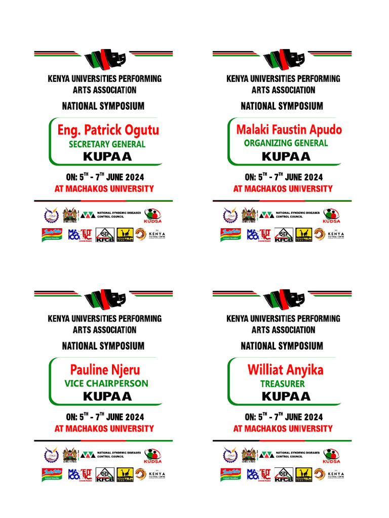 Kupaa Name Tags 2024 | PDF