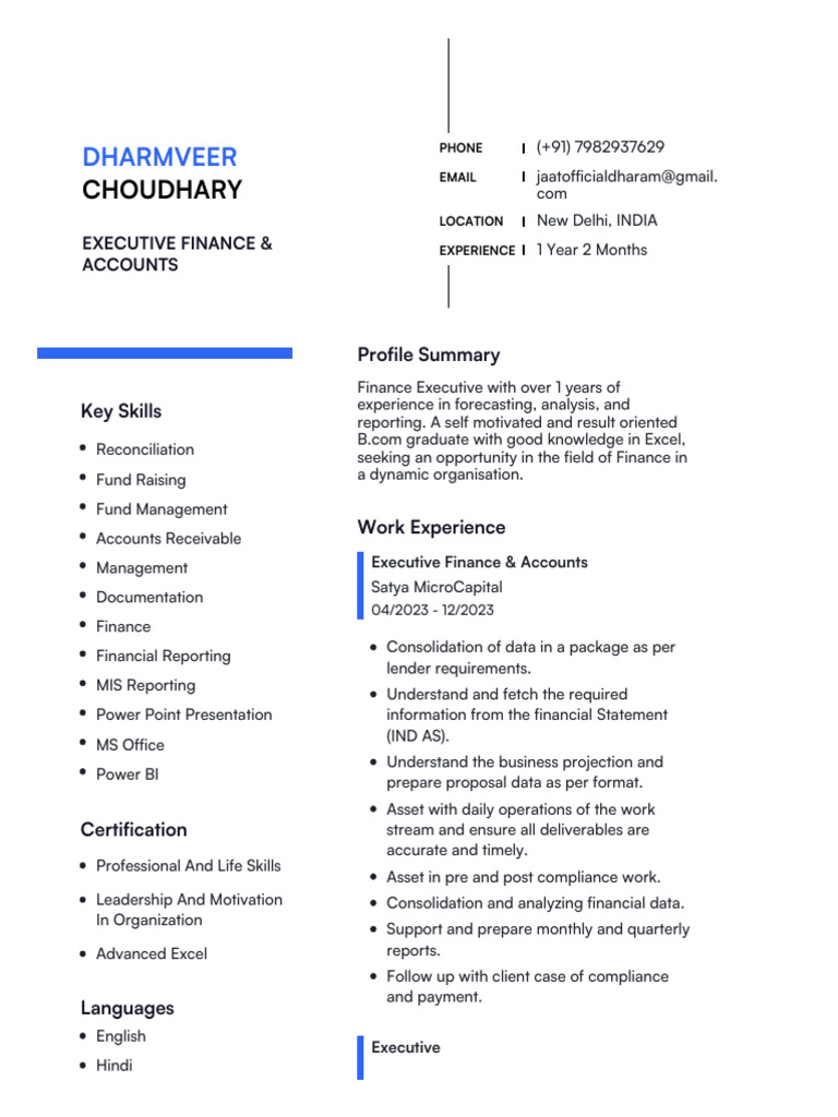 Finance Resume. | PDF | Business | Economies