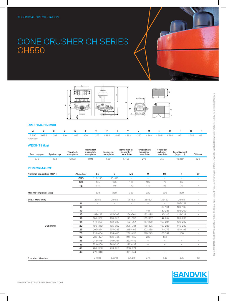 ch550 Specification Sheet | PDF