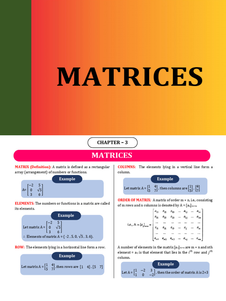matrix | PDF | Matrix (Mathematics) | Operator Theory
