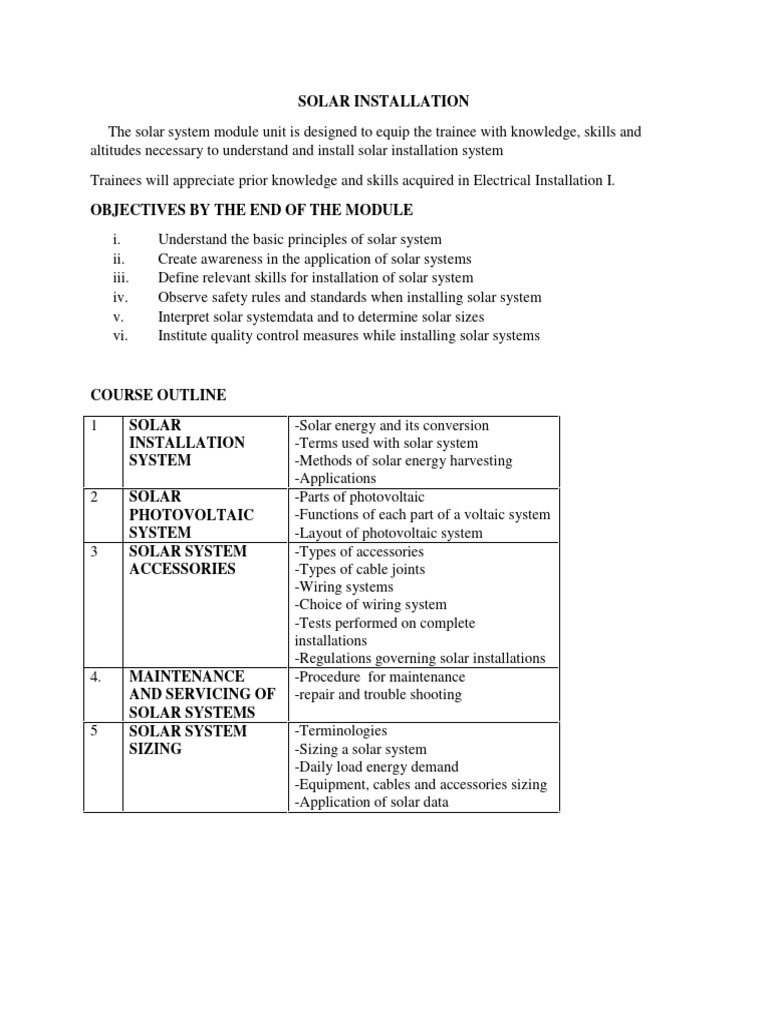 SOLAR INSTALLATION NOTES 2 | PDF | Photovoltaics | Solar Panel