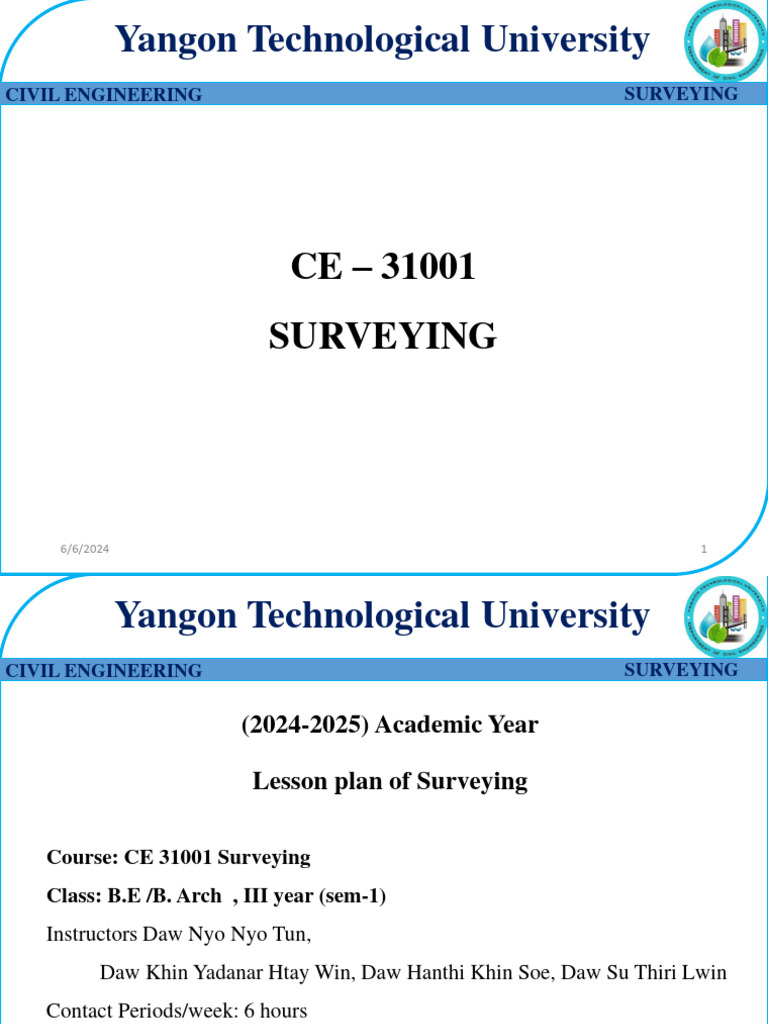 Surveying Lecture Plan | Download Free PDF | Surveying | Science
