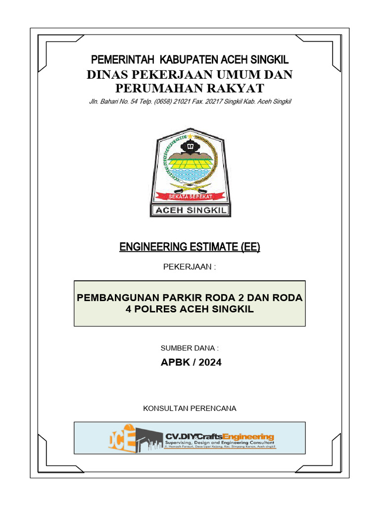Rab Pemb. Tempat Parkir Roda 2 Dan Roda 4 - Sesuai Pagu | PDF