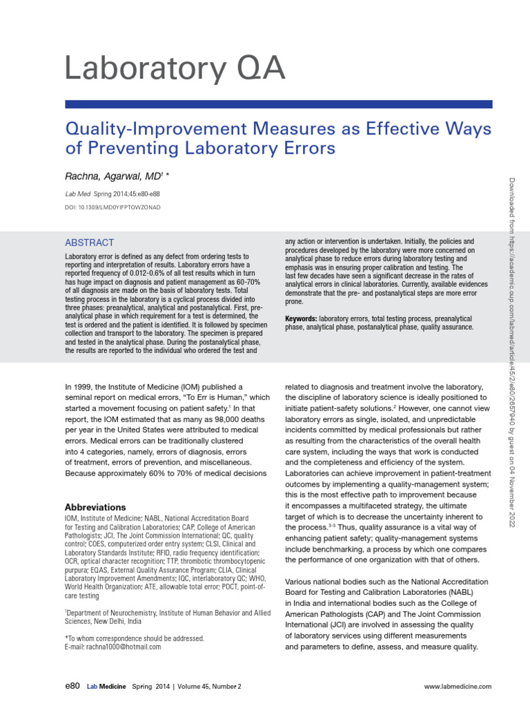 Quality Improvement Measures As Effectiv | PDF | Patient Safety ...