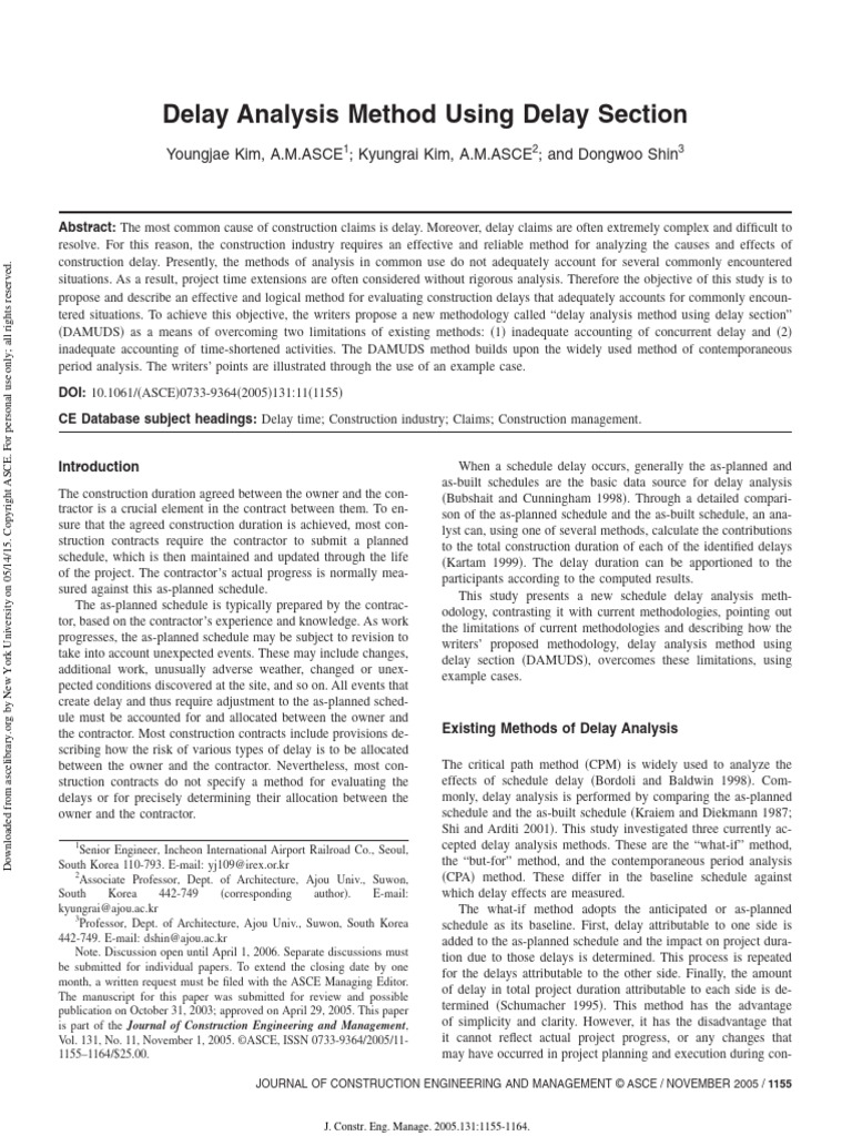 Delay Analysis Method Using Delay Section | Download Free PDF | Methodology