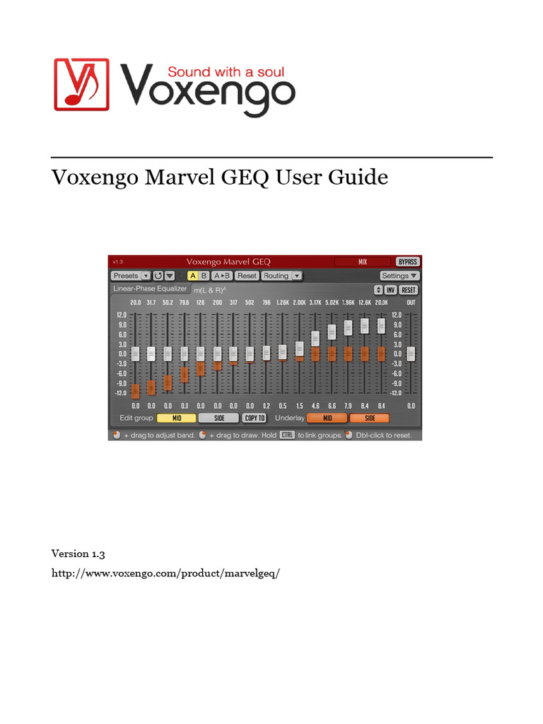 Voxengo Marvel GEQ User Guide en | Download Free PDF | Equalization ...