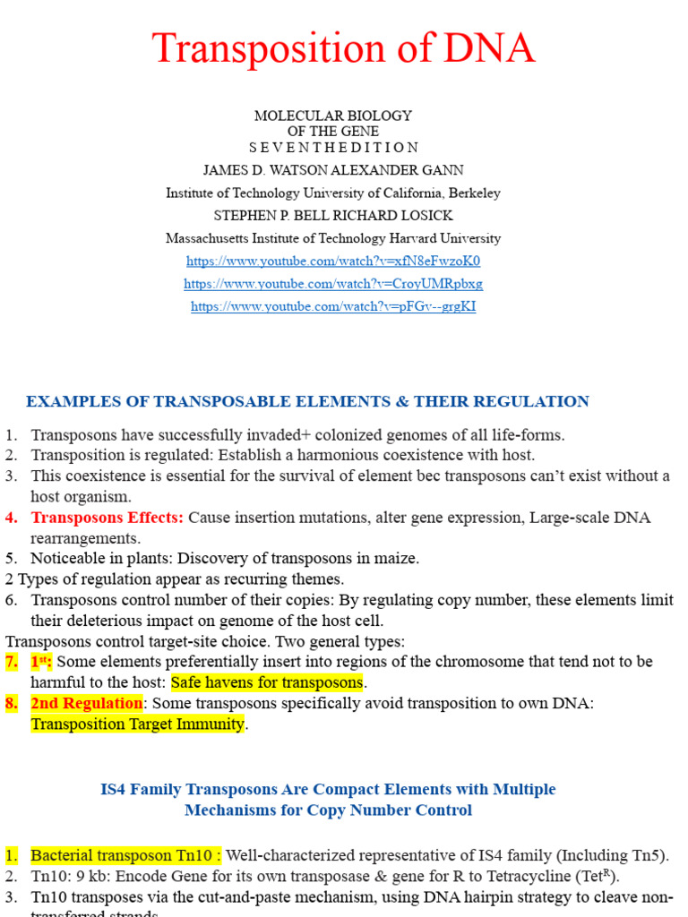 Transposition 2 | Download Free PDF | Transposable Element | Gene