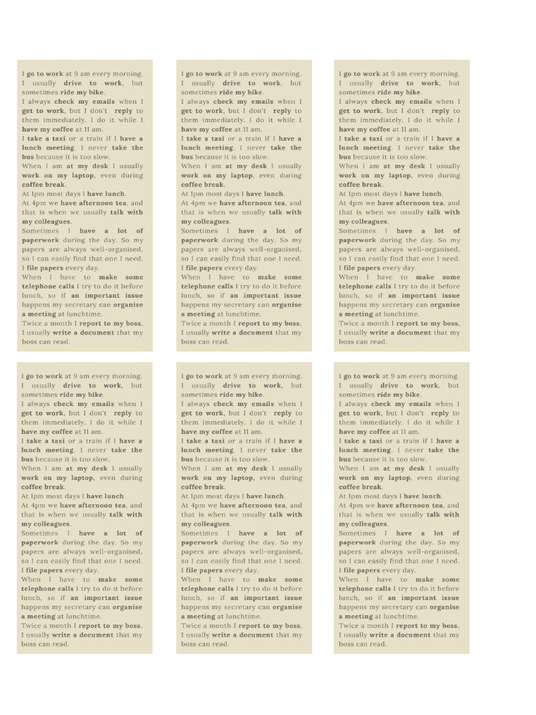 Daily routine terminal 2 | PDF