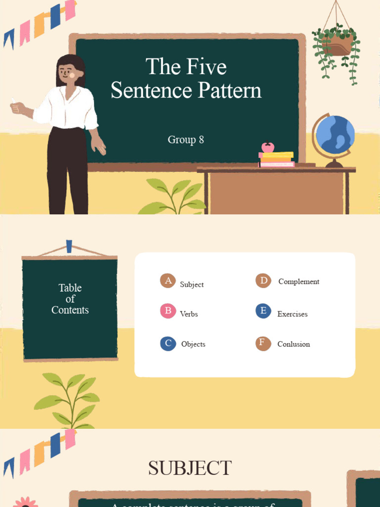 The Five Sentence Pattern - Intermediate Grammar | PDF | Verb | Subject ...