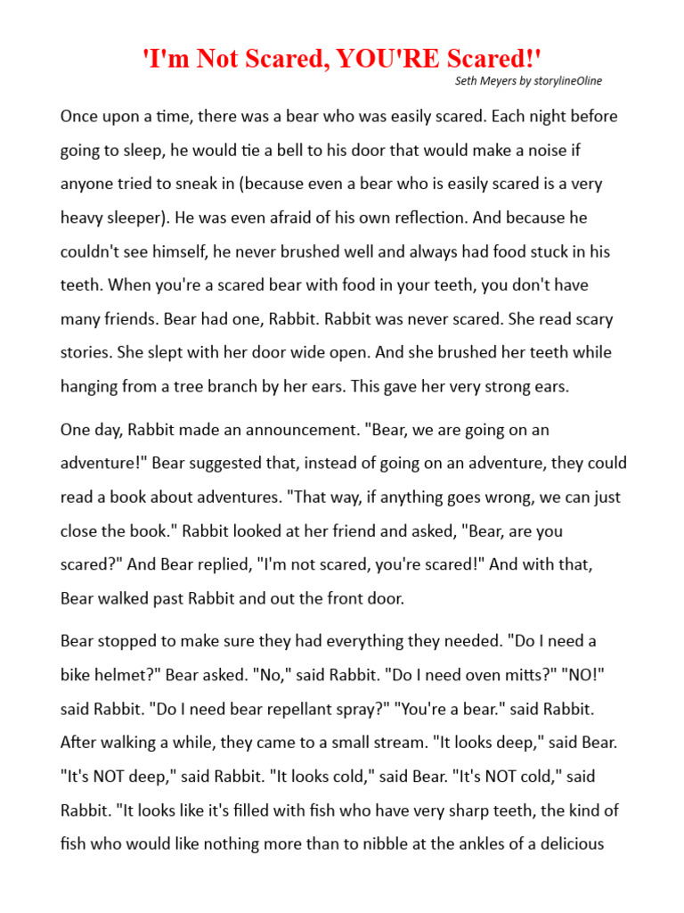 Bear's Courageous Adventure | PDF | Zoology | Organisms