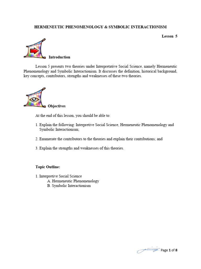 Lesson 5 DISS Hermeneutic Phenomenology and Symbolic Interactionism ...