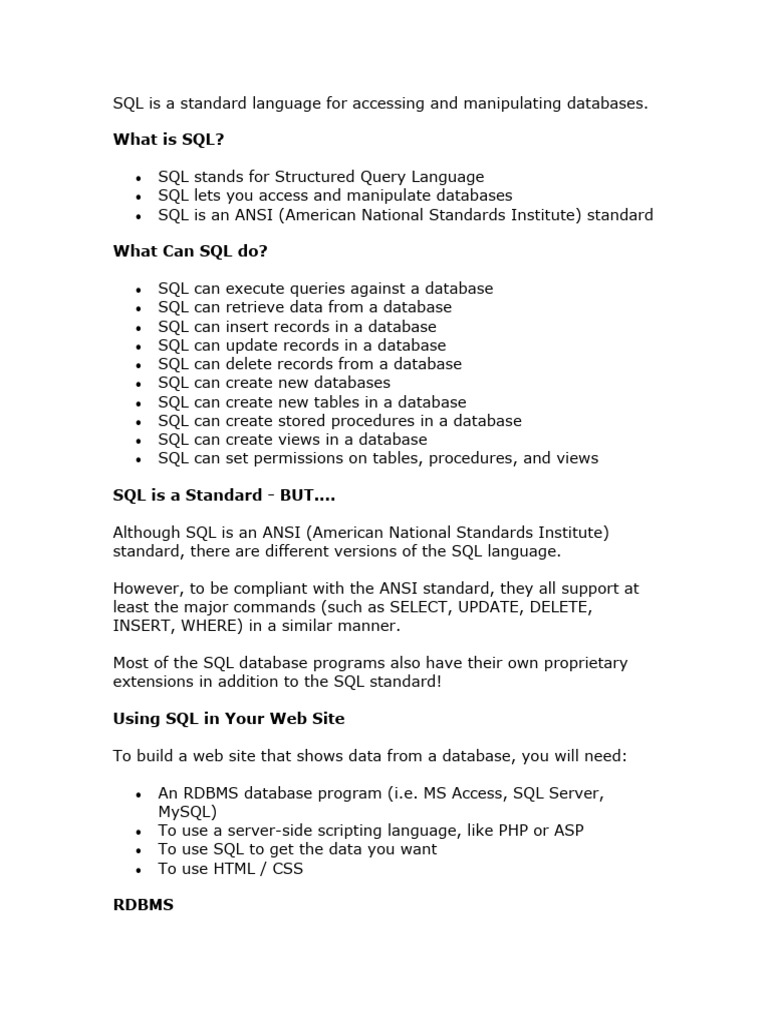 SQL MATERIJALI I NASOKI | Download Free PDF | Sql | Databases