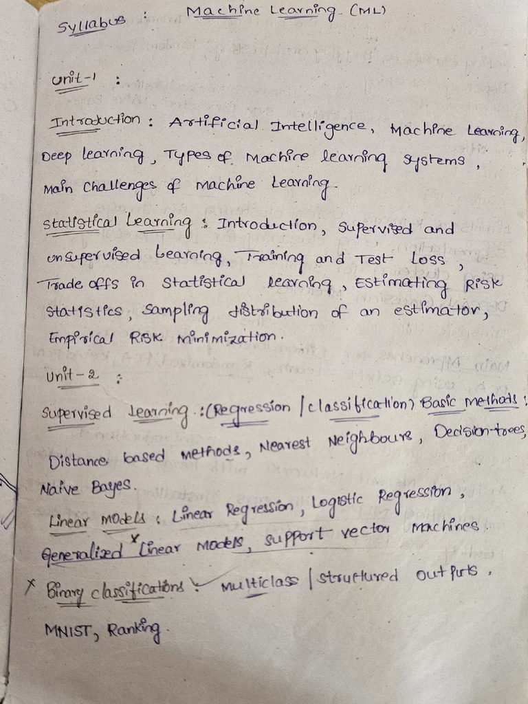 Unit-1 ML Notes | PDF