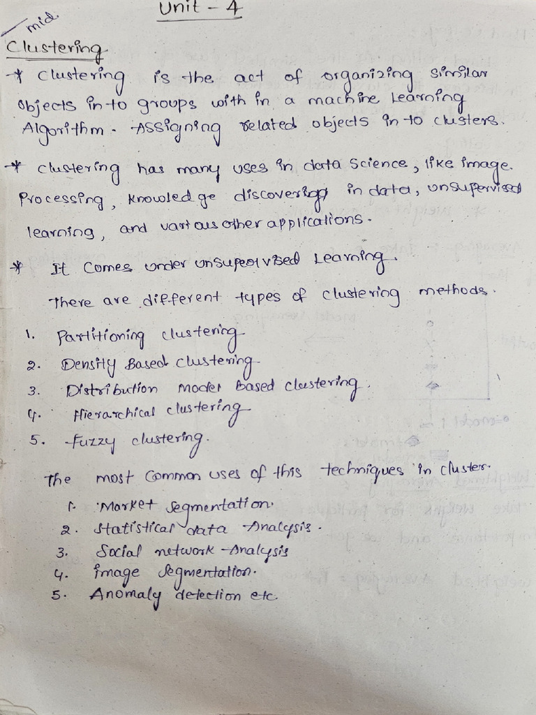 Unit-4 ML Notes | PDF