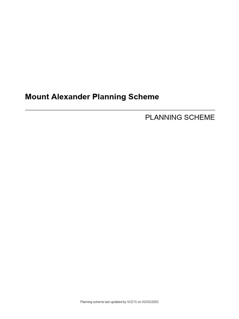 Mount Alexander Planning Scheme | PDF | Agriculture | Infrastructure