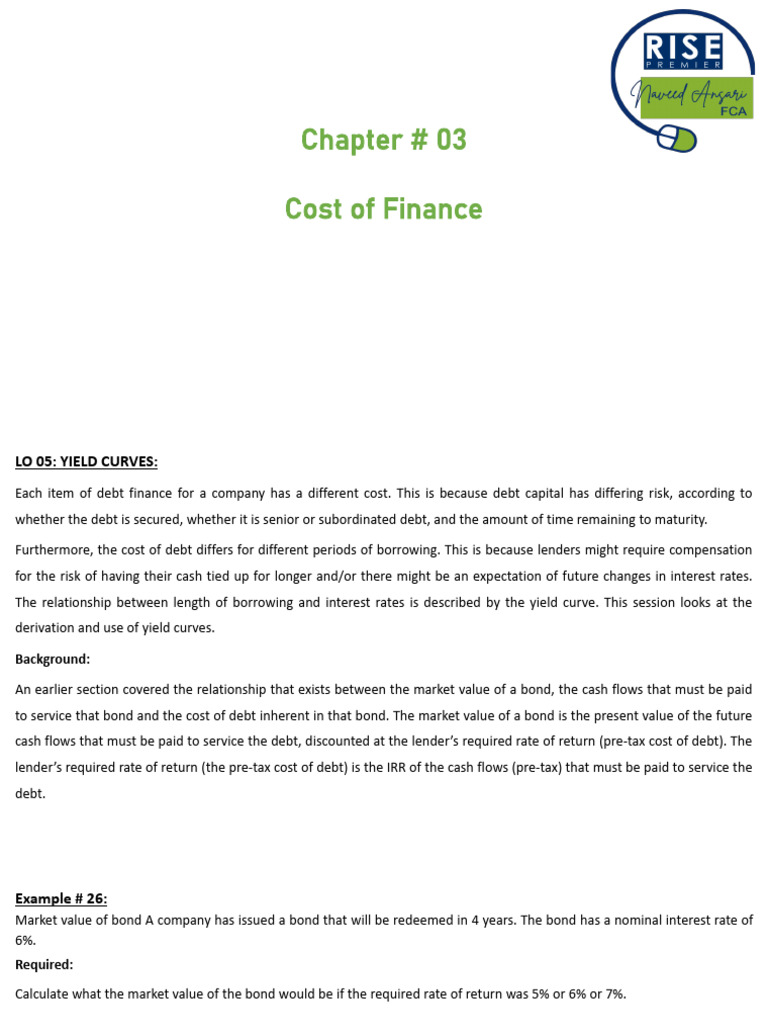 Lecture # 33 | PDF | Yield Curve | Yield (Finance)