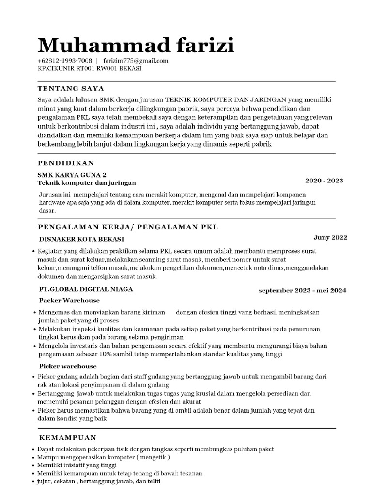 Dokumen Muhammad Farizi | PDF