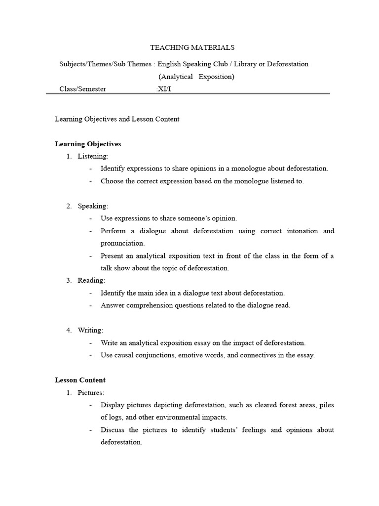 Teaching Materials | PDF | Deforestation | Sustainability