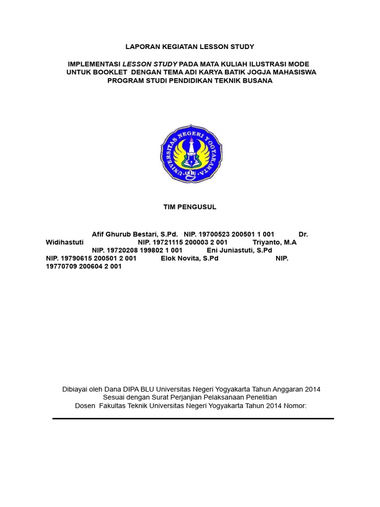 Laporan Kegiatan Lesson Study | PDF | Karier & Perkembangan