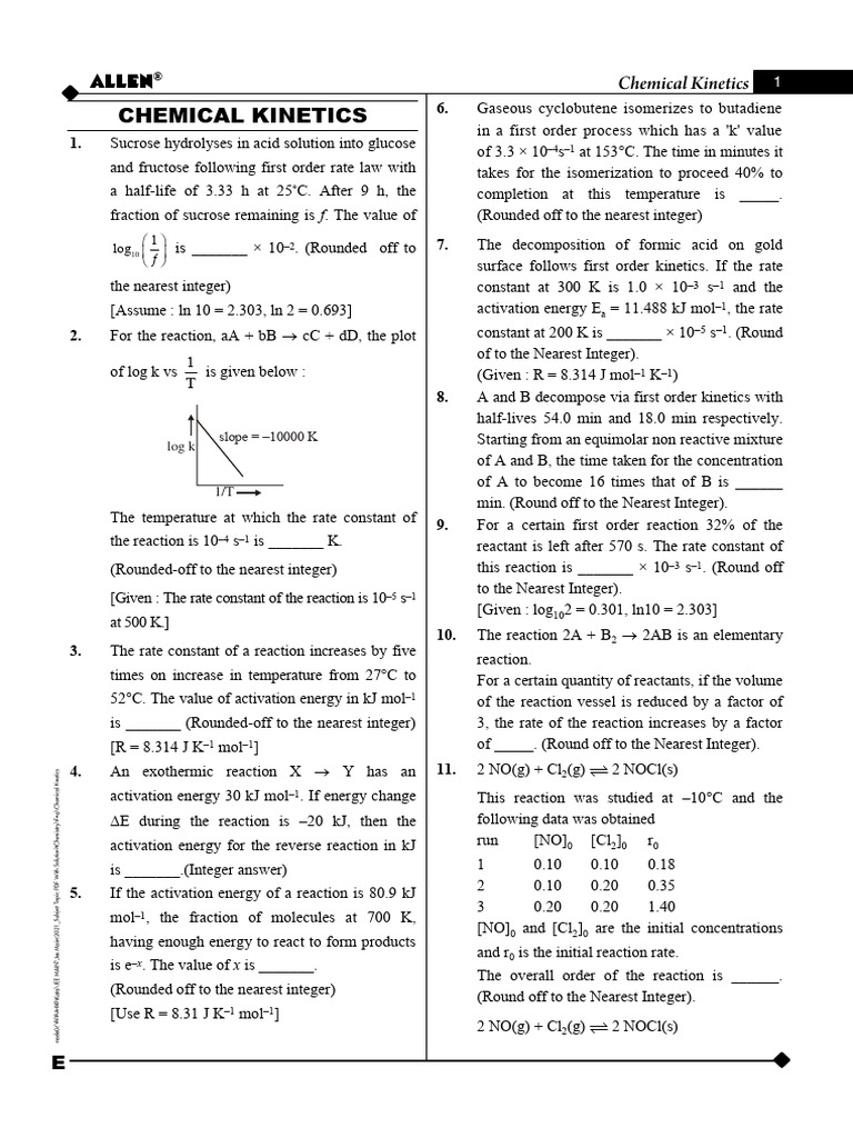Chemical Kinetics | PDF
