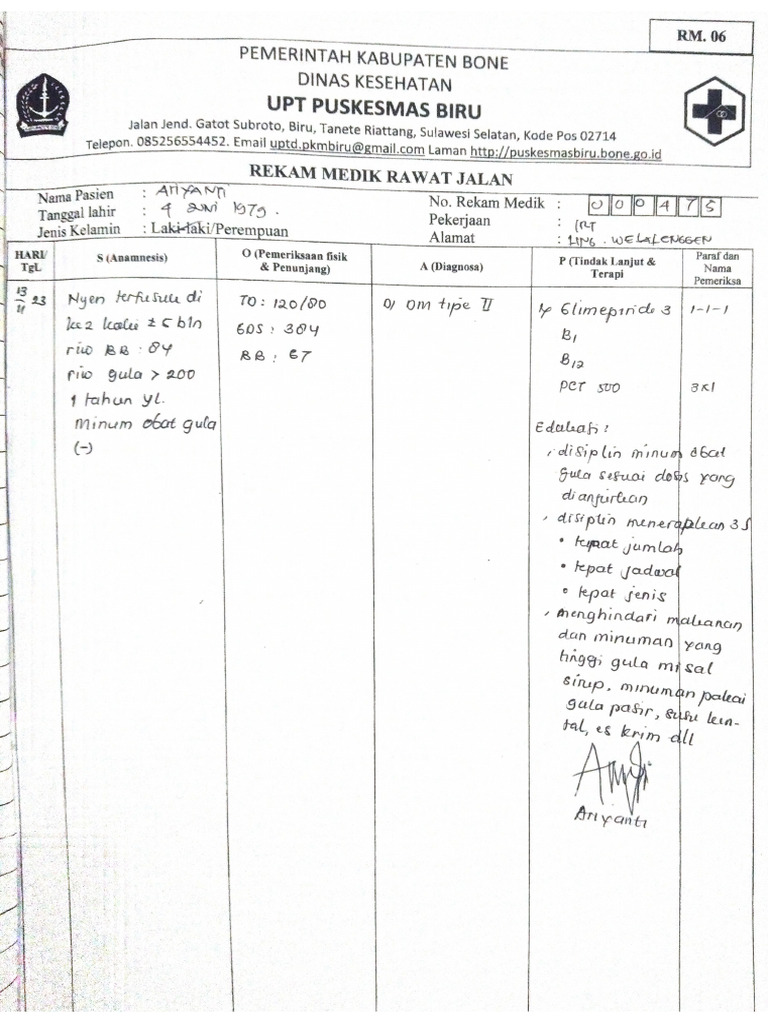 Lembar Rekam Medik Rawat Jalan | PDF