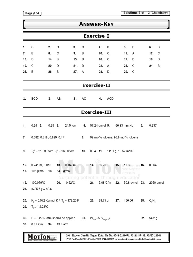 Answer Key | PDF | Analytical Chemistry | Chemical Substances