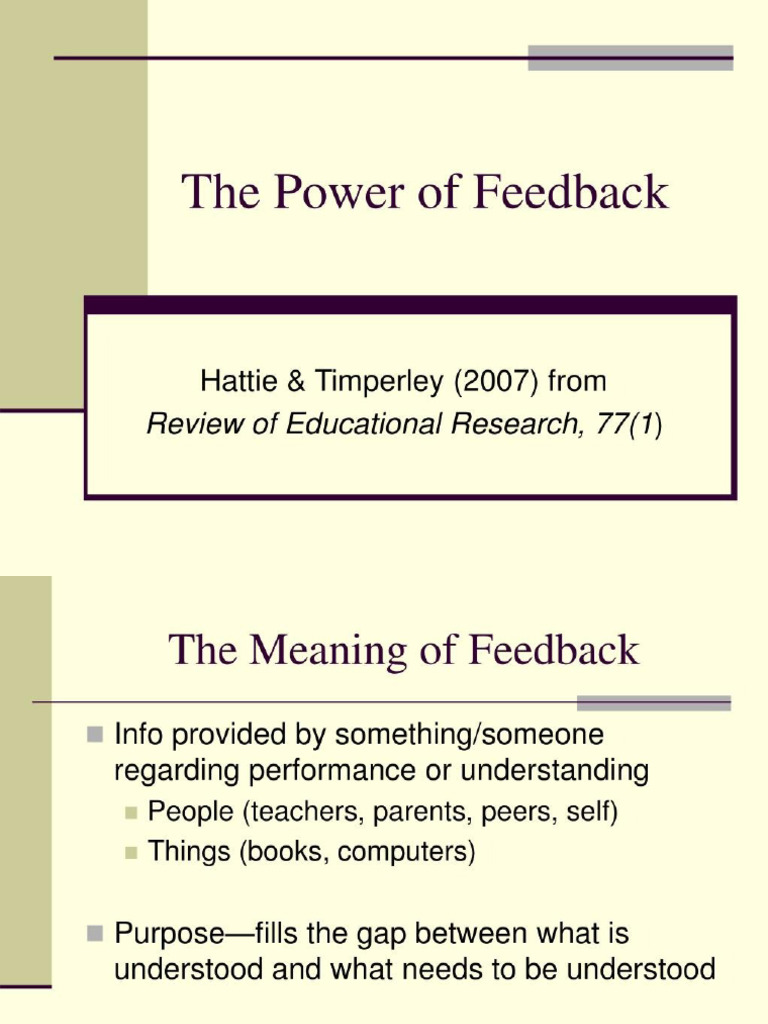 Power of Feedback | PDF