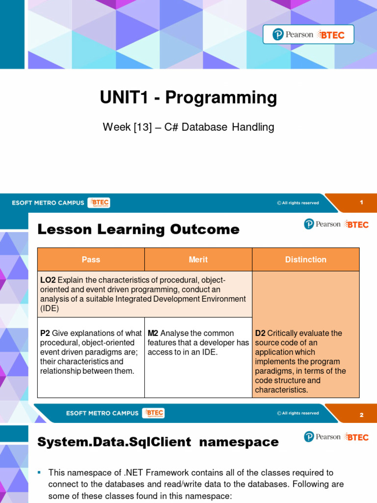 3542-1666870684549-HND - PRG - W13 - C# Database Handling | PDF ...