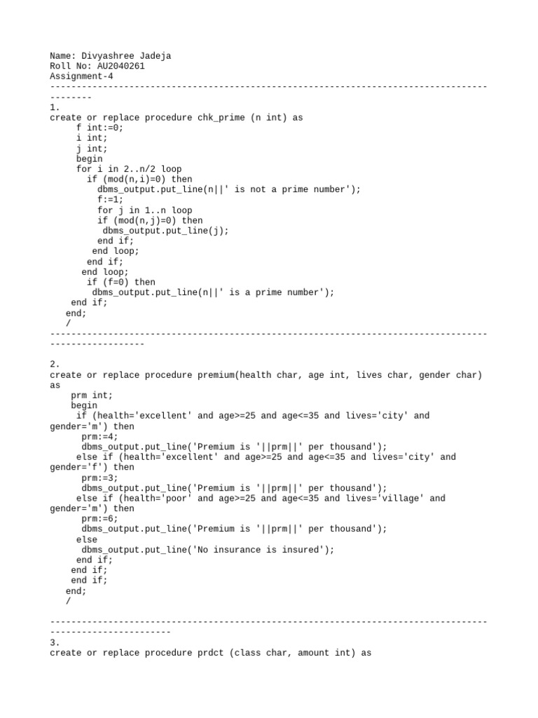 AU2040261 - Divyashree Jadeja - Assignment-4 | PDF