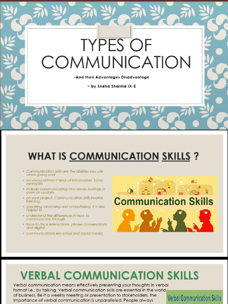 Communication Skills Class IX IT Project | PDF | Communication ...