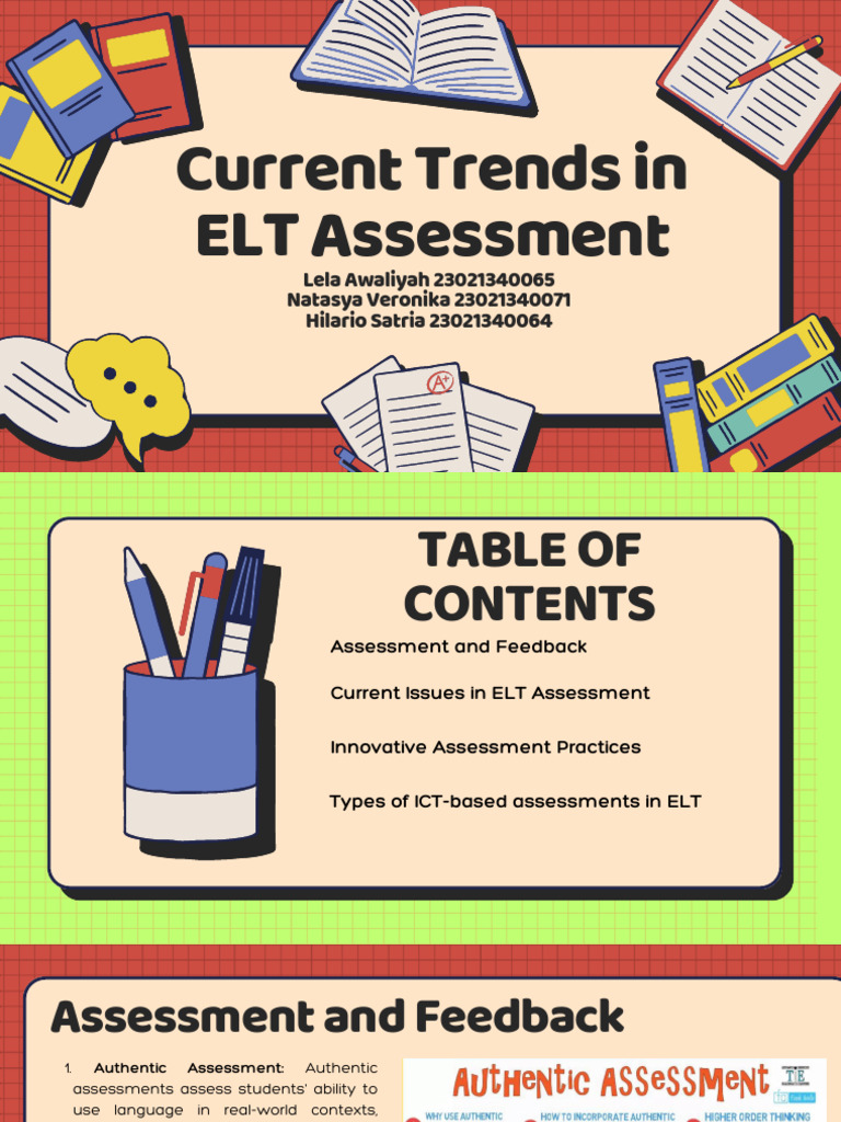 ELTLAE Group 8 - Trends in ELT Assessment - Lela - Natasya - Hilario | PDF | Educational ...