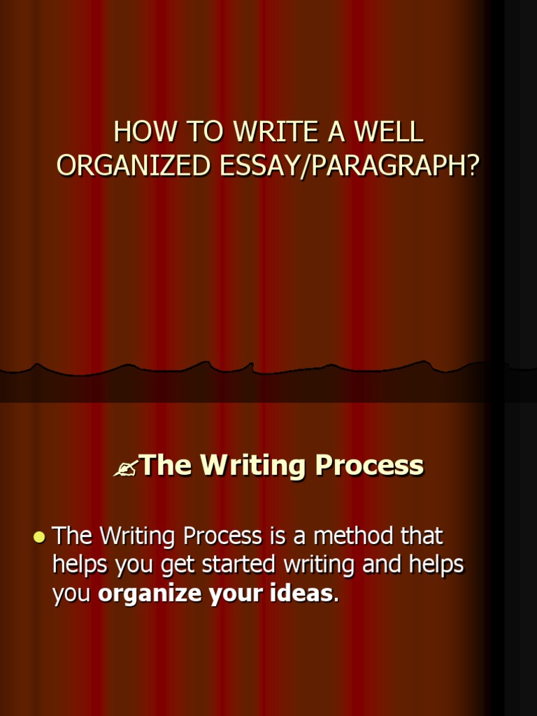 How to Write a Well Organized Essay or Paragraph | Brainstorming ...