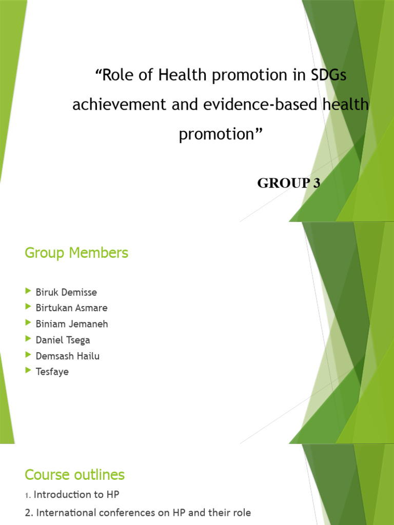 Health Promotion's Role in Achieving SDGs | PDF | Health Promotion ...