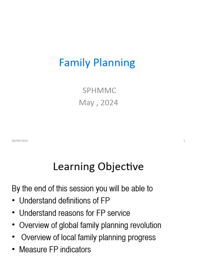 Family Planning | PDF | Total Fertility Rate | Family Planning