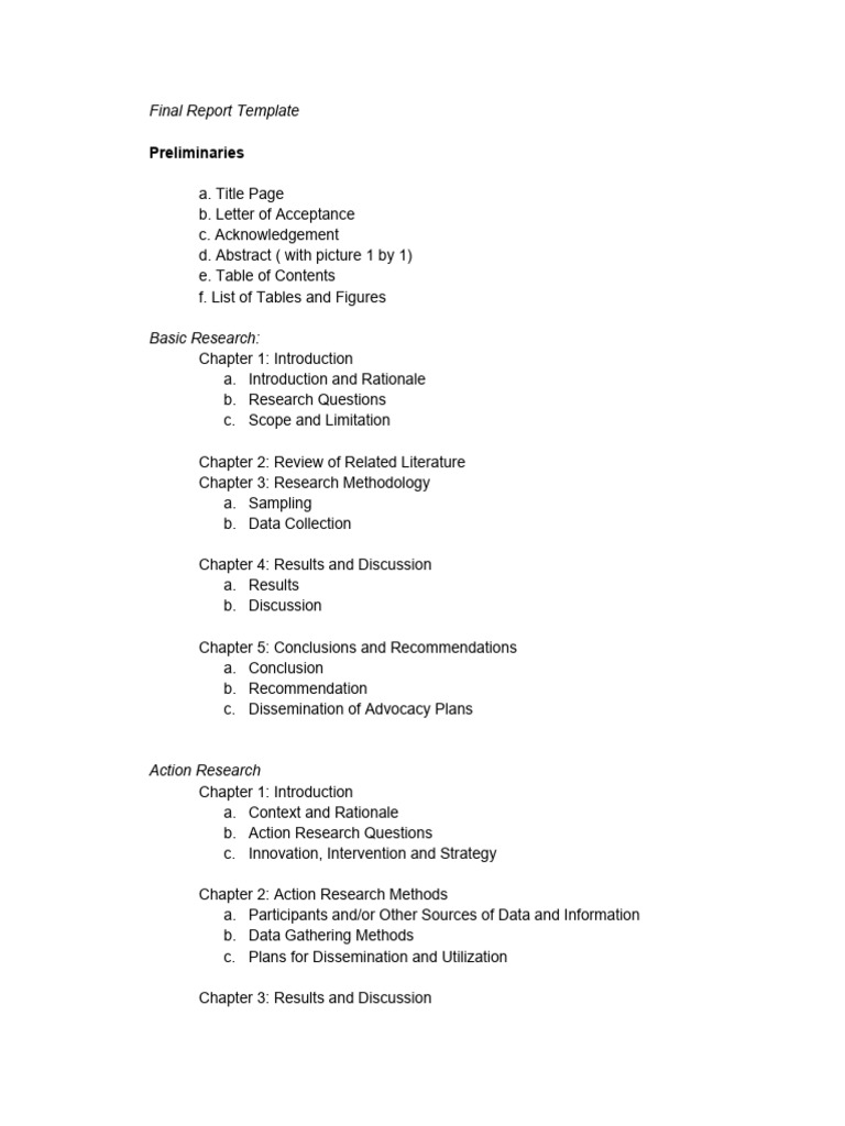 Final Report Template | PDF