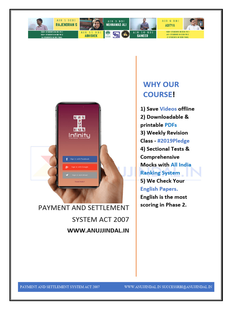 Payment and Settlement Act PDF | PDF | Clearing (Finance) | Payment System