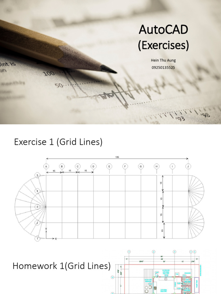AutoCAD Exercises by Hein Thu Aung | PDF | Computers | Technology & Engineering