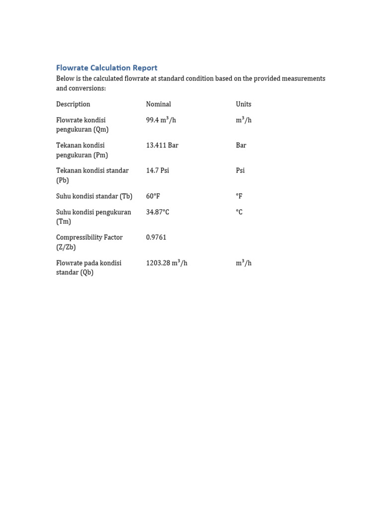 Flowrate Report | PDF
