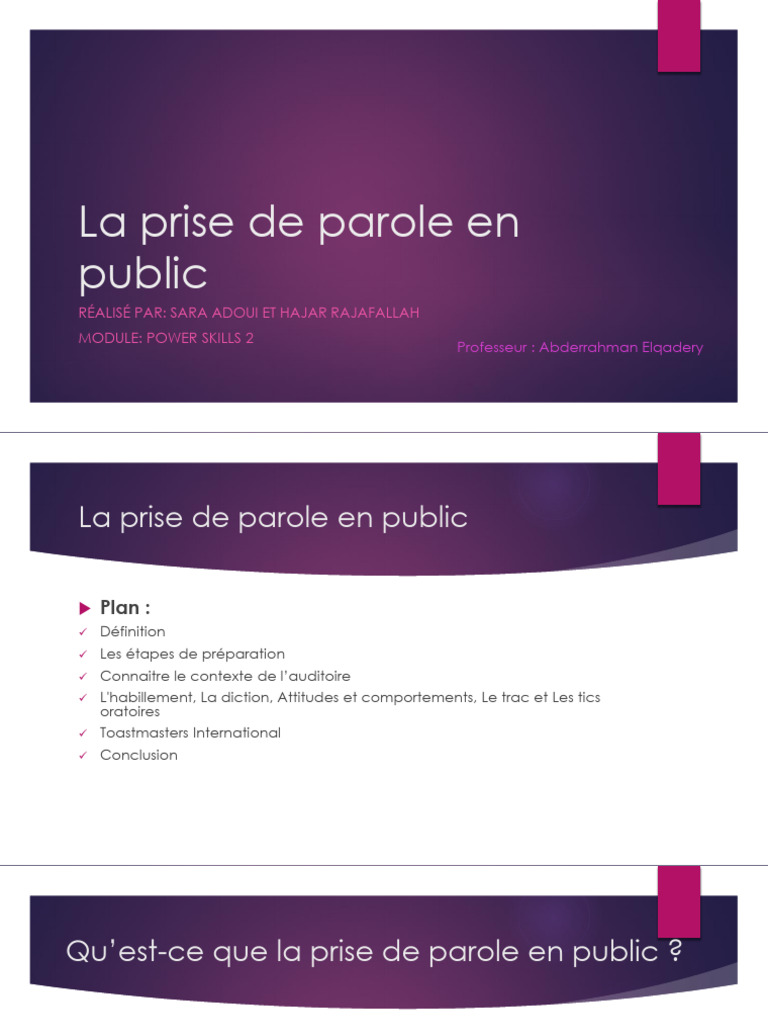 Maîtriser la prise de parole en public | PDF | Anxiété | Sciences ...