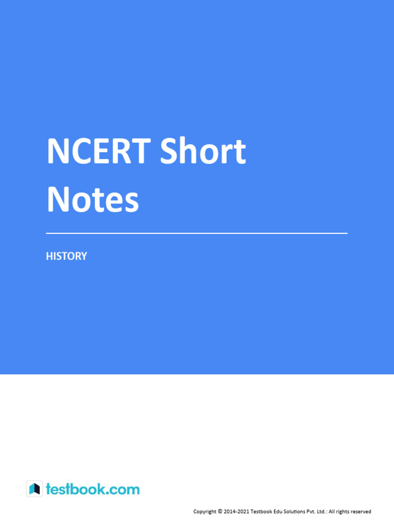 NCERT Short Notes History | PDF | Human Evolution | Homo