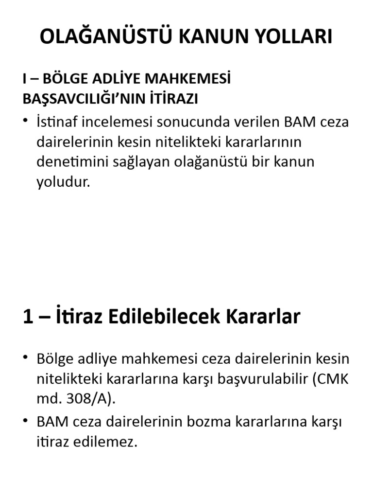 26 - Olağanüstü Kanun Yollari | PDF