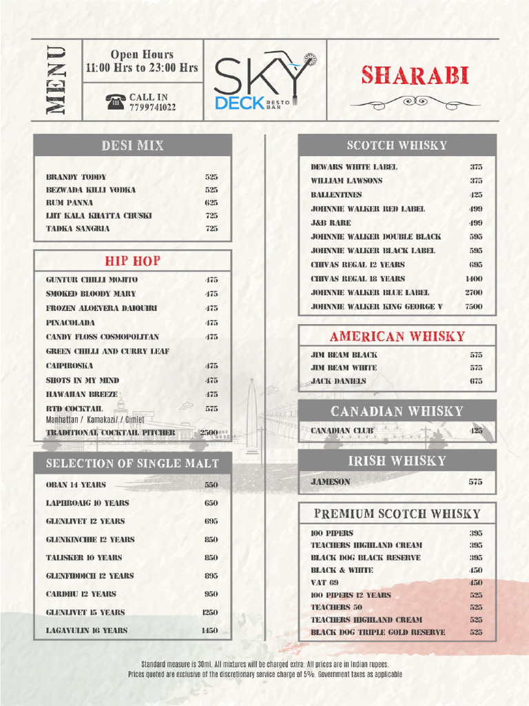 Skydeck Menu | PDF