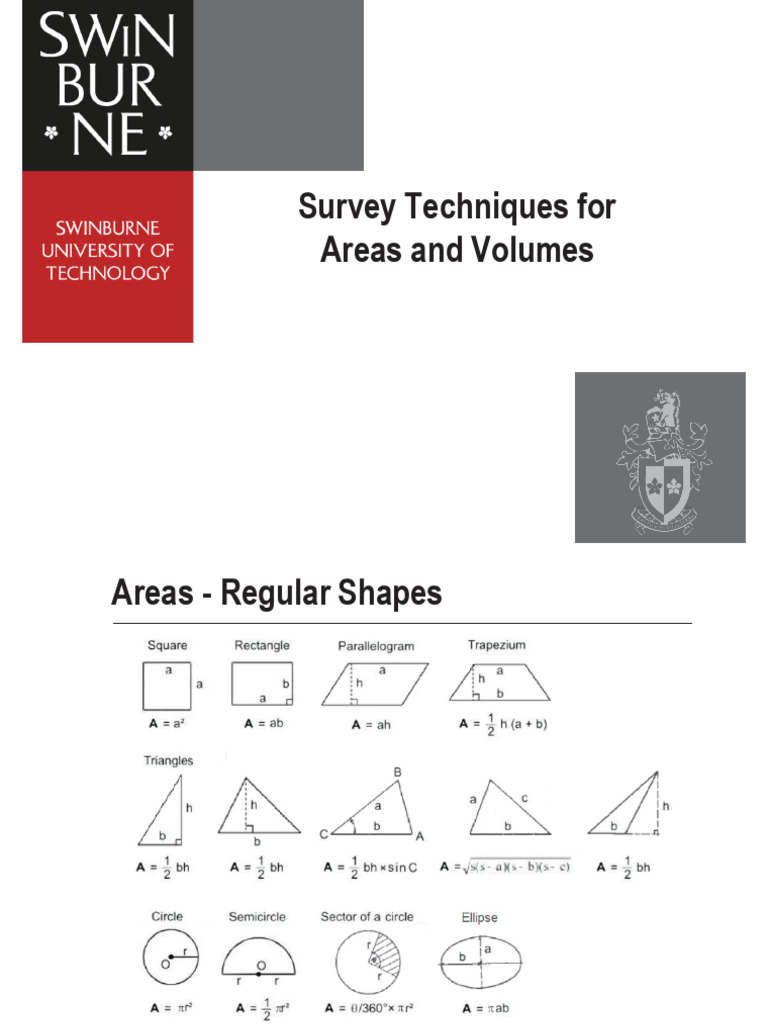 Lecture 10-Survey Techniques for Areas and Volumes | PDF | Area ...